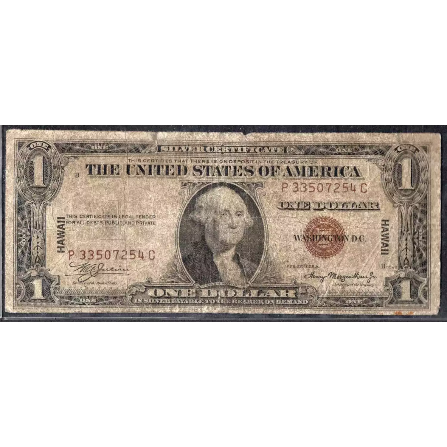 $1 1935-A brown seal Emergency Notes Issued During WW2 2300 - Miller's Mint