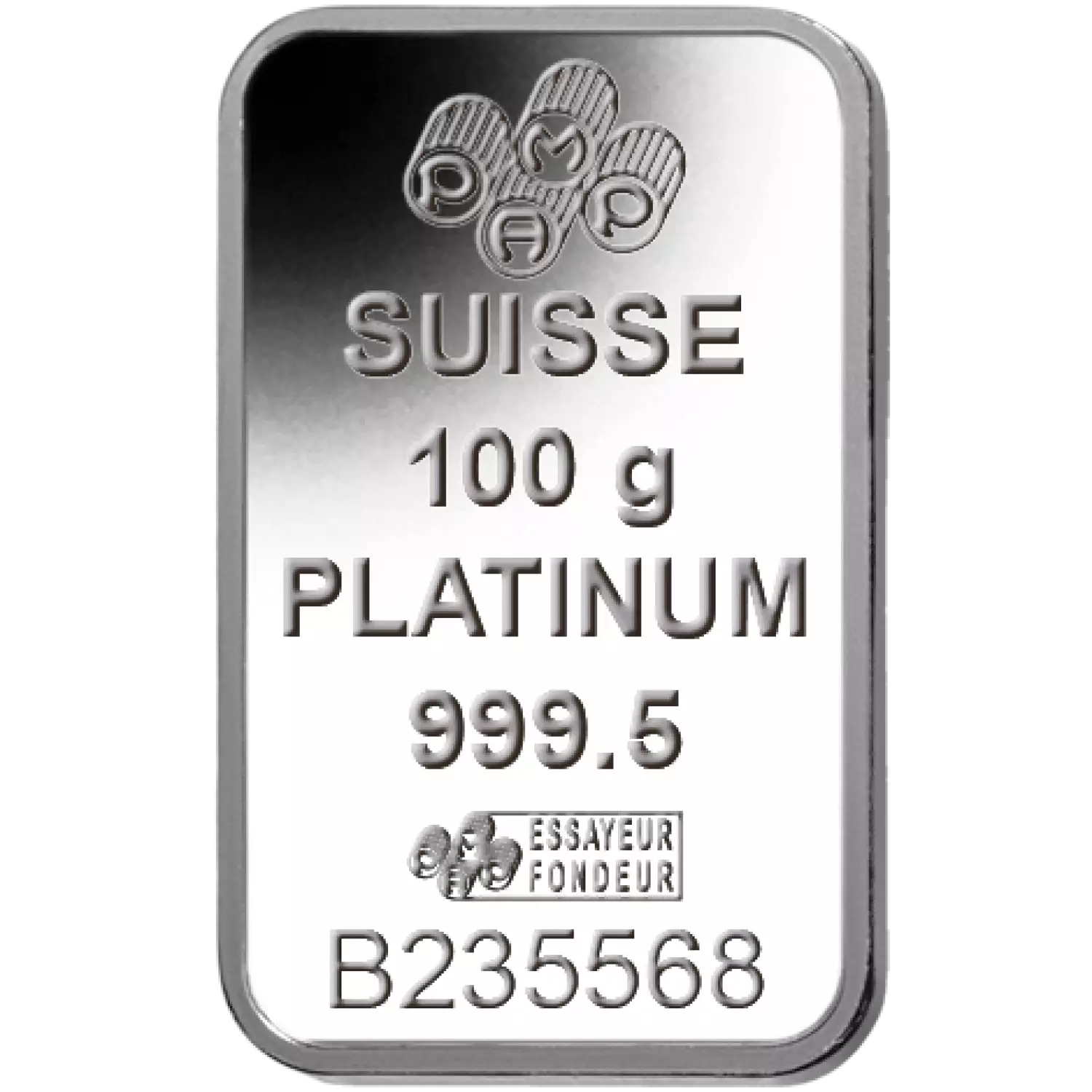 100 gram Fortuna Platinum Bar | PAMP Suisse Platinum Bars - Miller's Mint