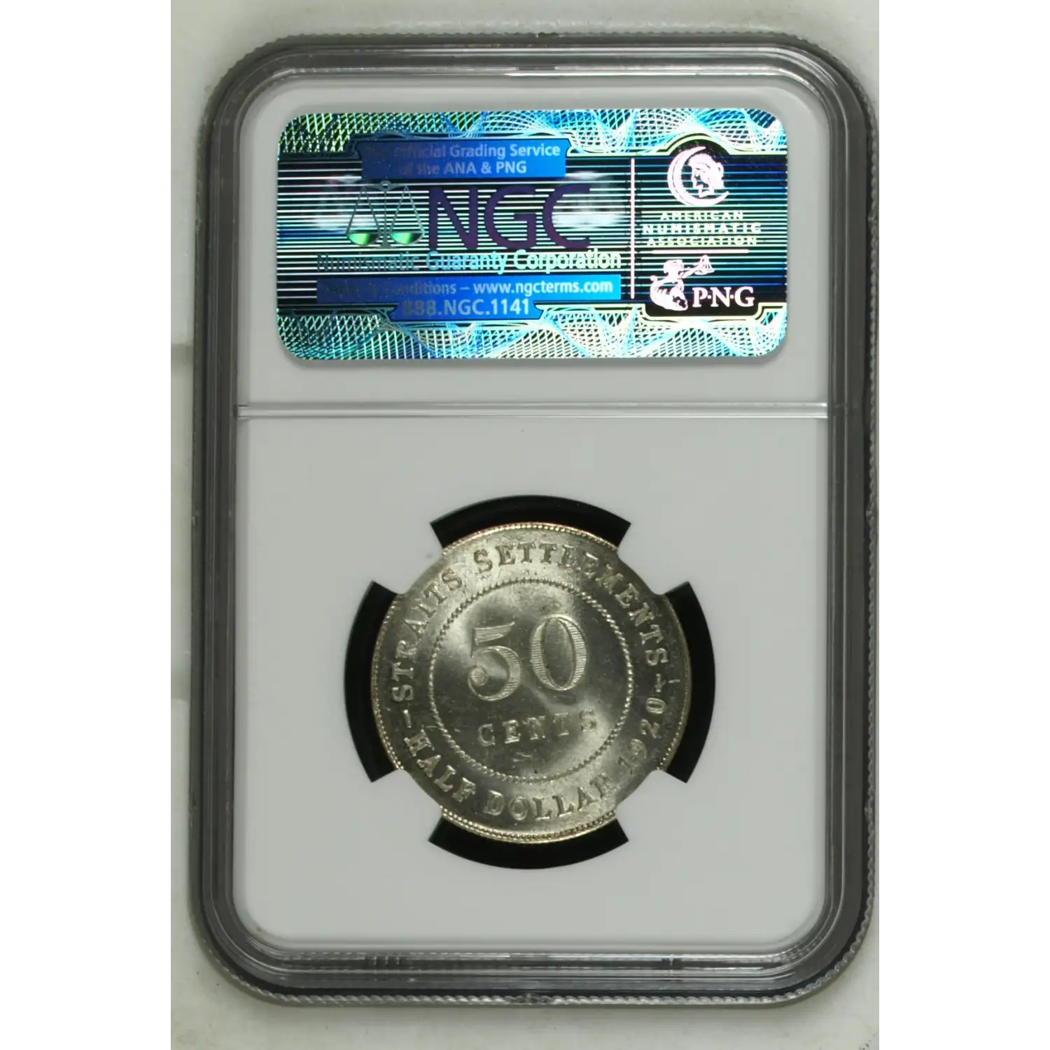 1920 STRAITS SETTLEMENTS Silver 50 CENTS NGC MS-66 - Miller's Mint