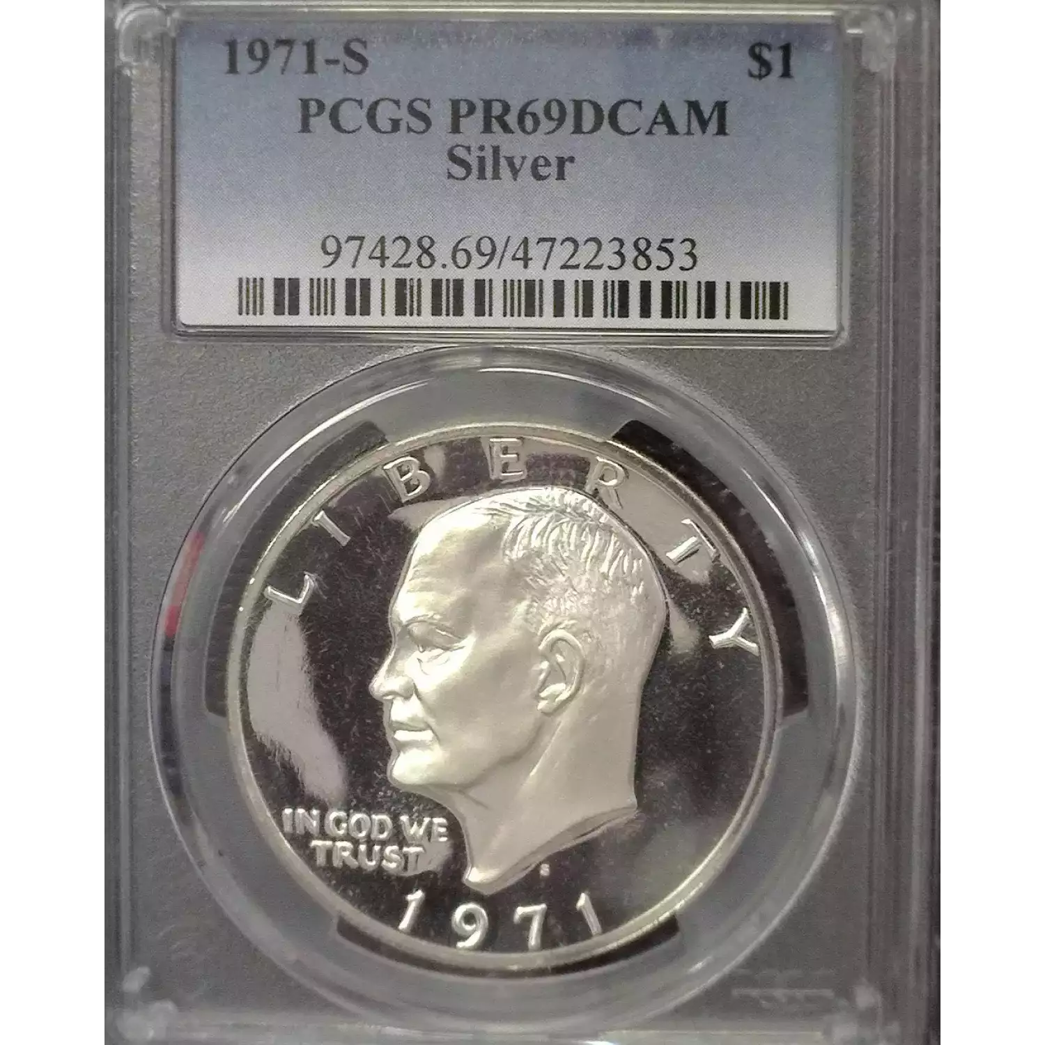 1971-S Eisenhower Silver Dollar PCGS PR-69 DCAM - Miller's Mint