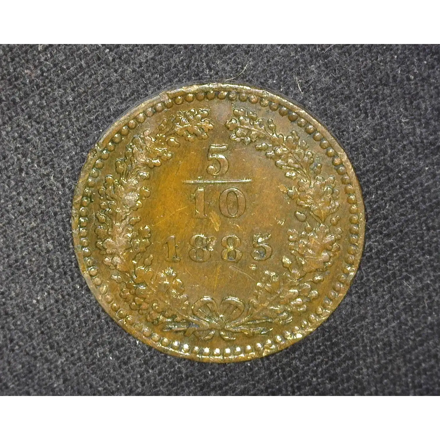 1885 Austria Copper 5/10 KREUZER EF - Miller's Mint