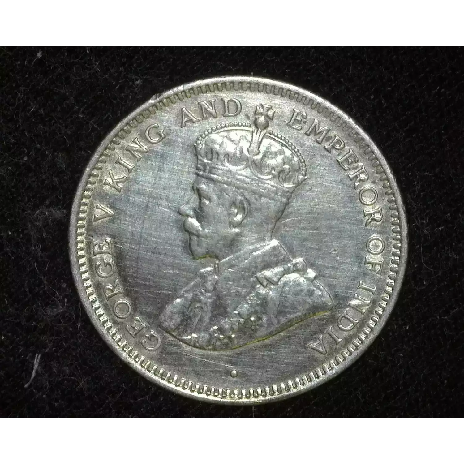 1925 CEYLON Silver 25 CENTS AU50 - Miller's Mint
