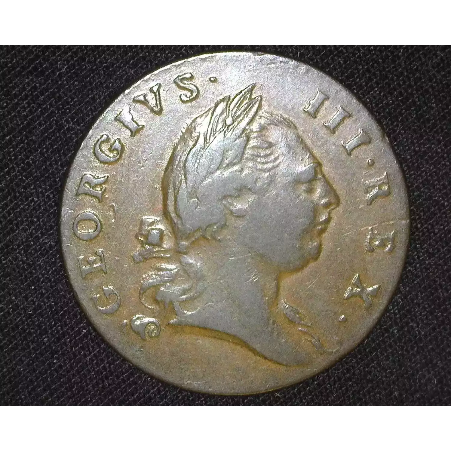 1773 Colonial Virginia Halfpenny EF48 WITH PERIOD - Miller's Mint