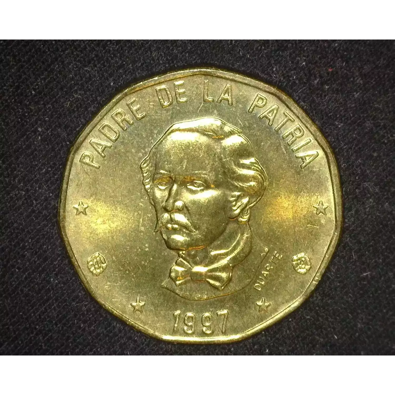 1997 Dominican Republic Brass PESO MS63 - Miller's Mint
