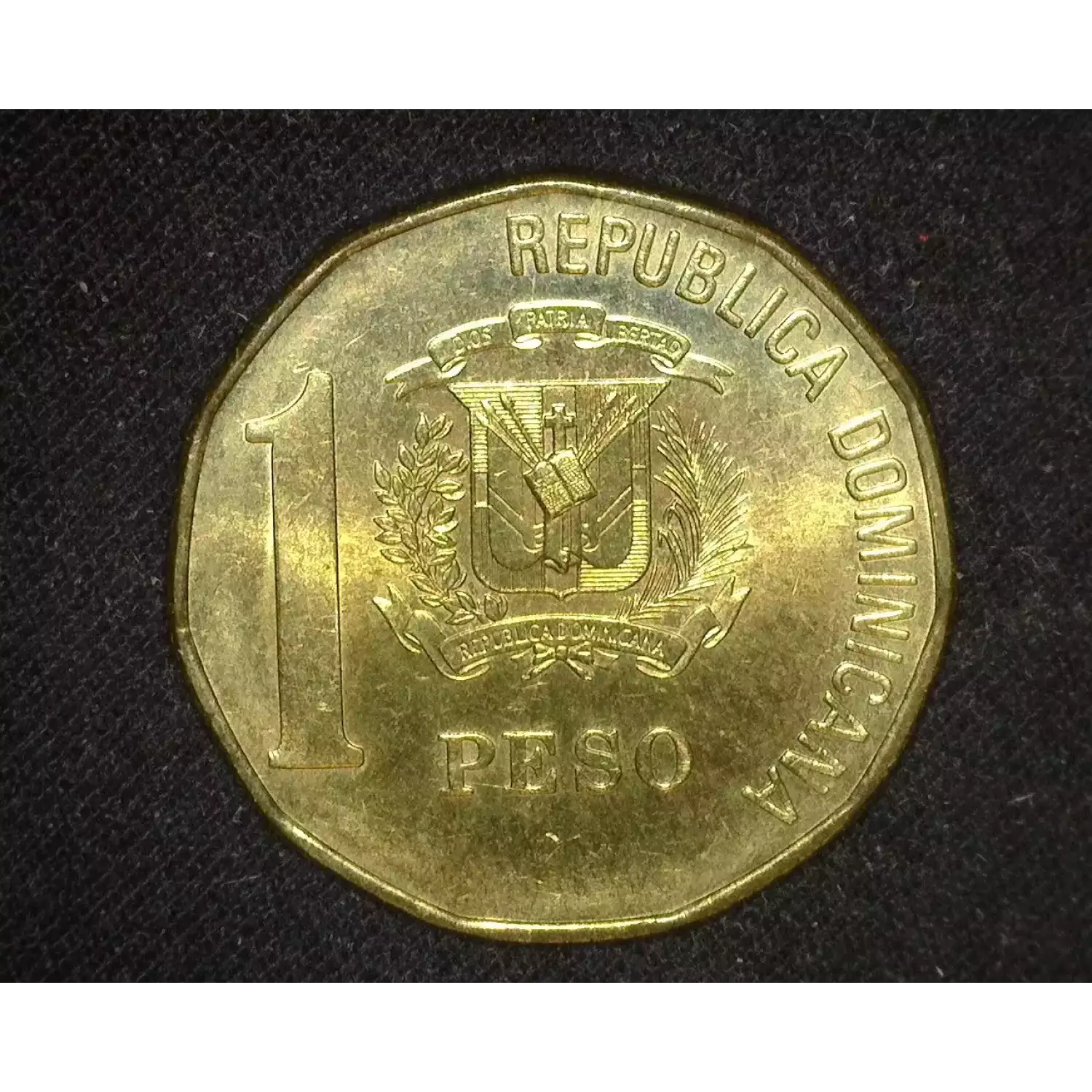 1997 Dominican Republic Brass PESO MS63 - Miller's Mint
