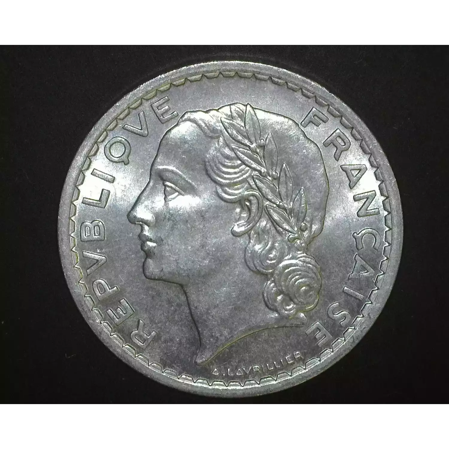1945 FRANCE Aluminum 5 FRANCS AU58 - Miller's Mint