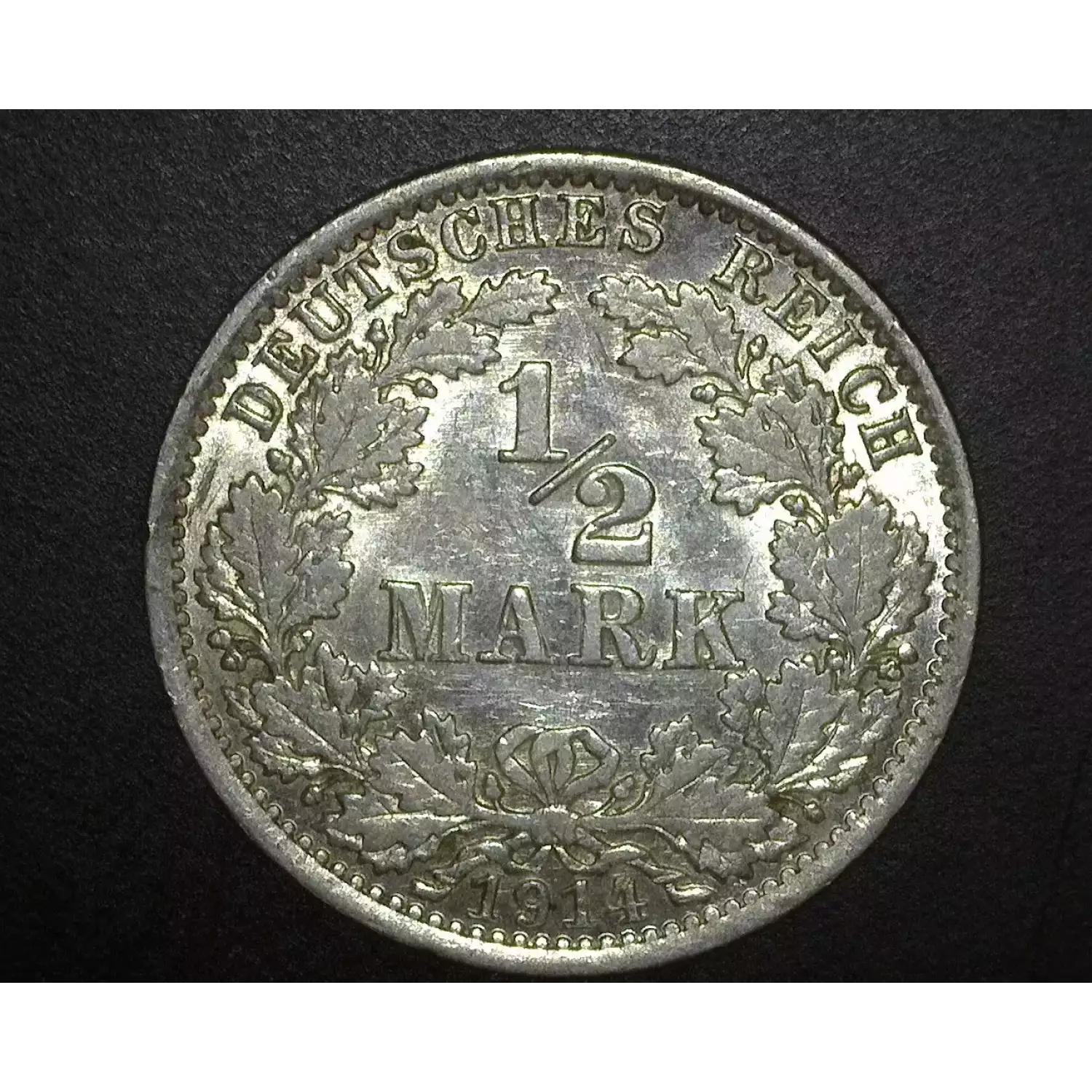 1914-A GERMANY Silver 1/2 MARK AU50 - Miller's Mint