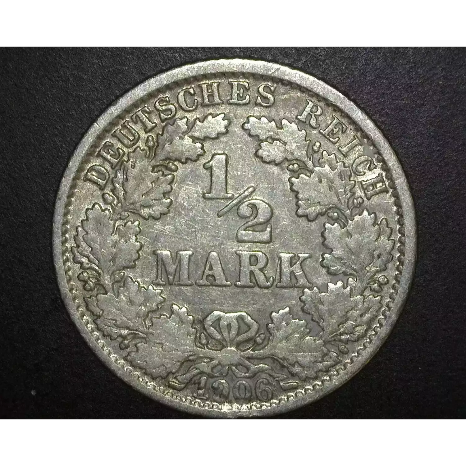 1906-F GERMANY Silver 1/2 MARK VF20 - Miller's Mint