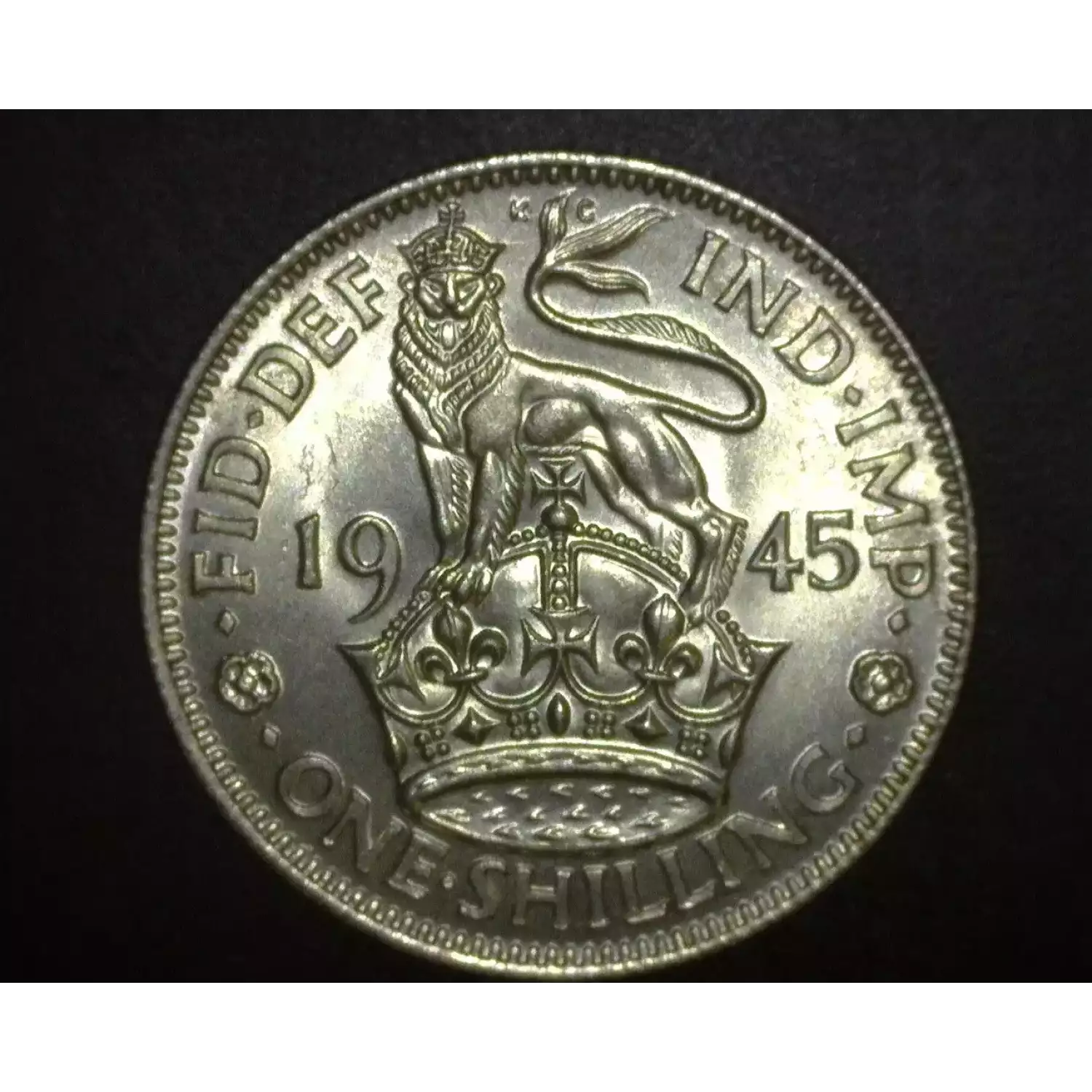 1945 GREAT BRITAIN Silver SHILLING AU50 - Miller's Mint