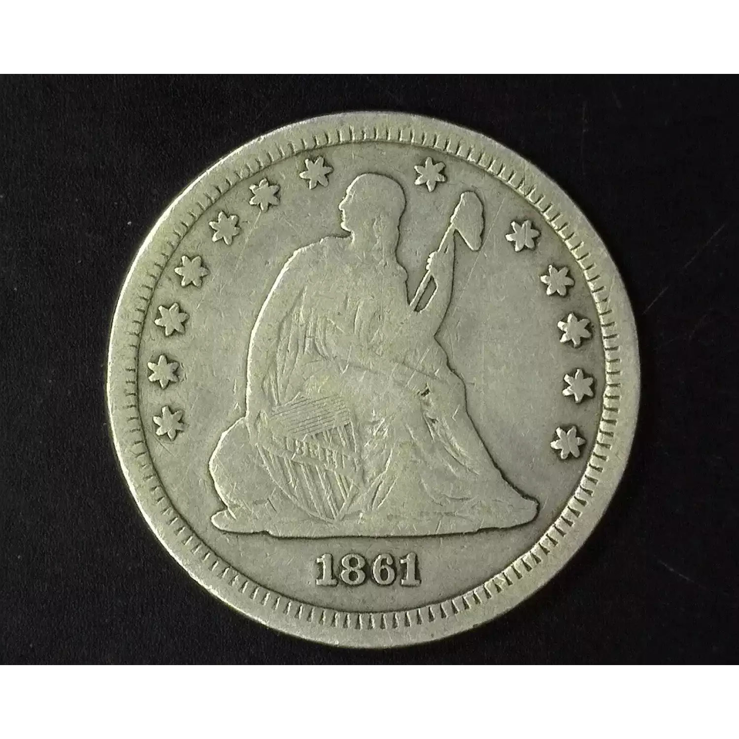 1861 Seated Liberty Quarter F12 - Miller's Mint