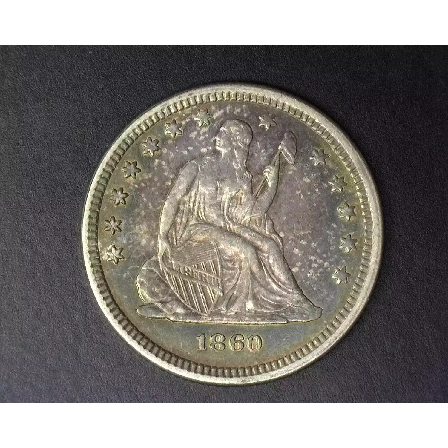 1860 Seated Liberty Quarter AU55 - Miller's Mint