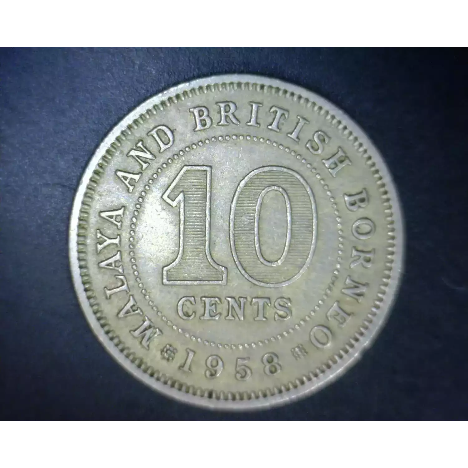 1958 Malaya & British Borneo Copper-Nickel 10 CENTS EF40 - Miller's Mint