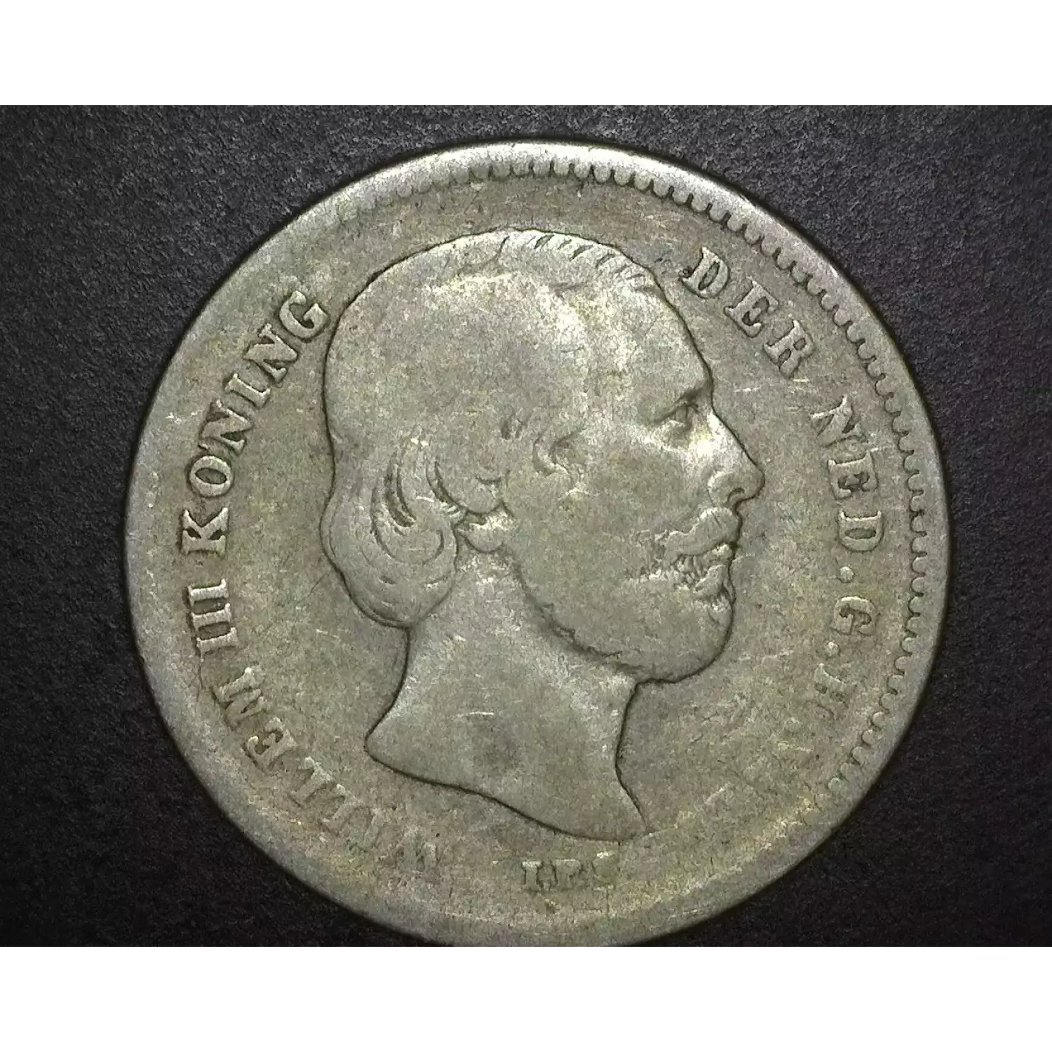 1890 NETHERLANDS 25 CENTS VG10 No Dot - Miller's Mint