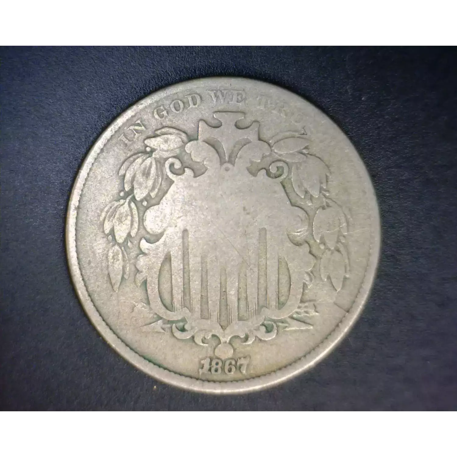 1867 Shield Nickel G4 No Rays - Miller's Mint