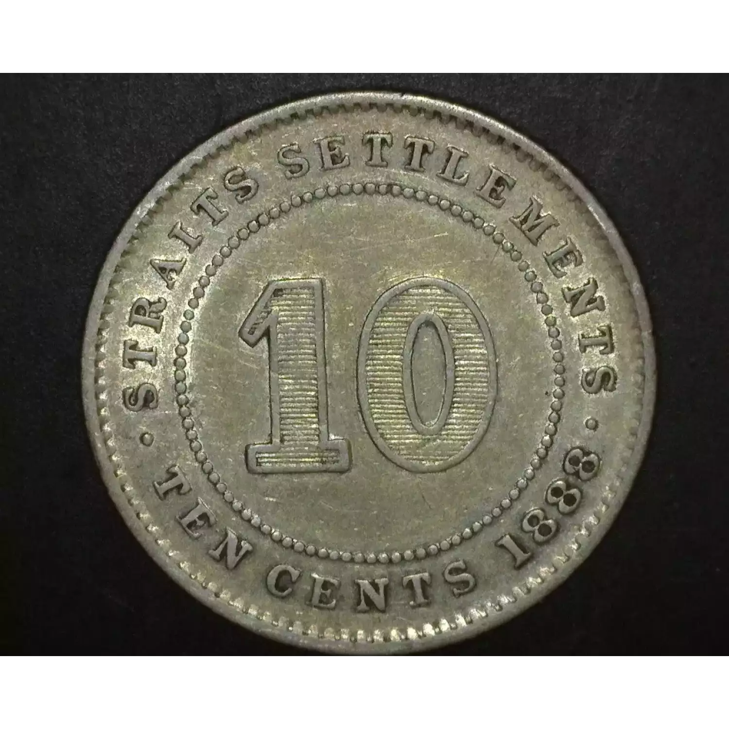 1888 STRAITS SETTLEMENTS Silver 10 CENTS EF40 - Miller's Mint
