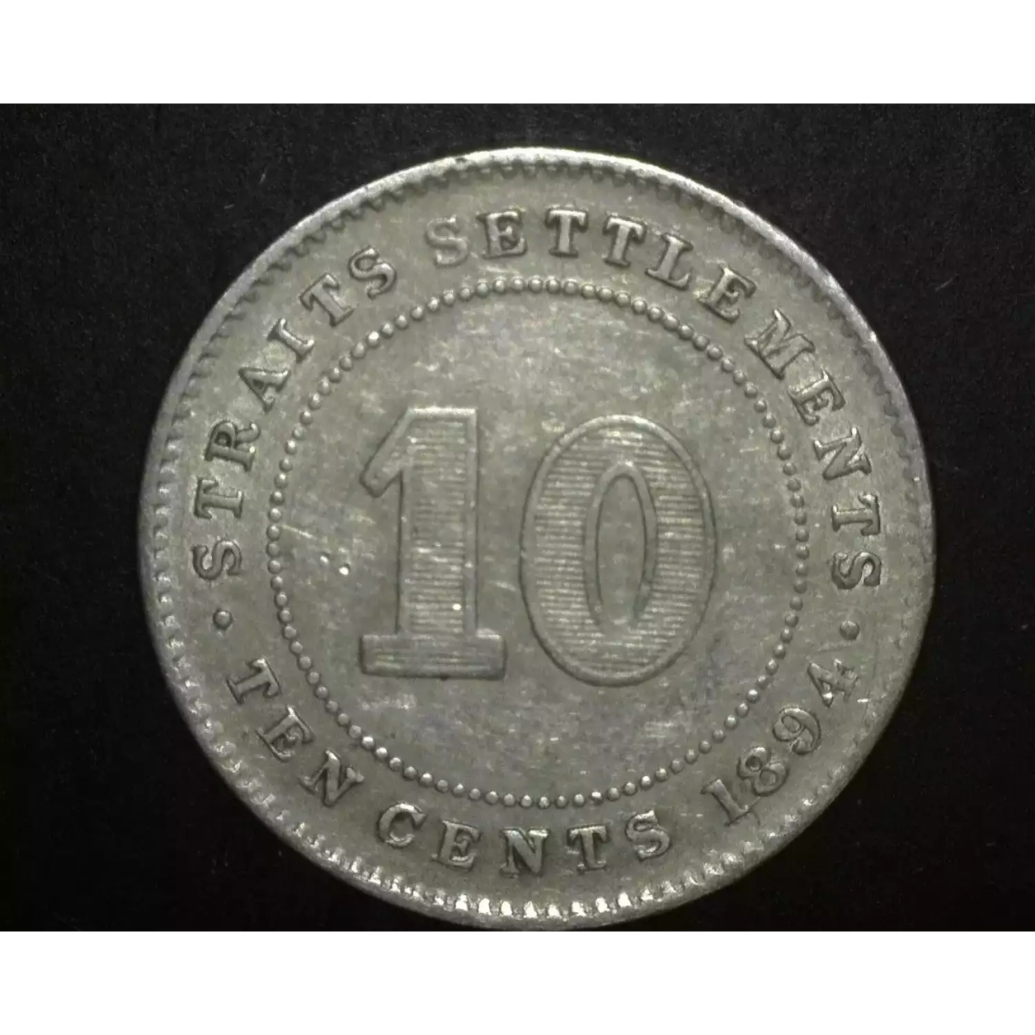 1894 STRAITS SETTLEMENTS Silver 10 CENTS EF48 - Miller's Mint