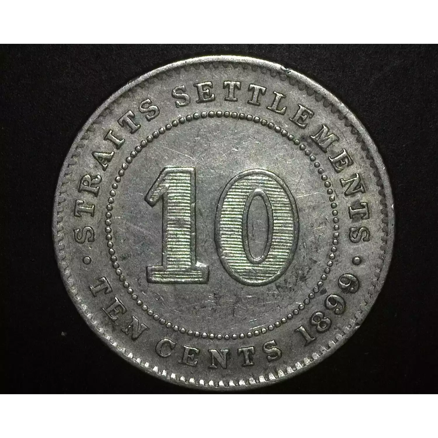 1899 STRAITS SETTLEMENTS Silver 10 CENTS EF45 - Miller's Mint