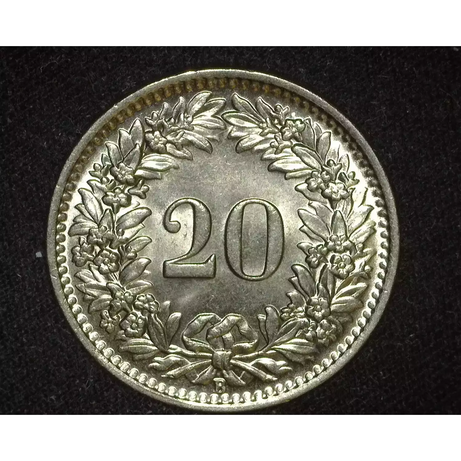 1954-B SWITZERLAND Copper-Nickel 20 RAPPEN MS62 - Miller's Mint
